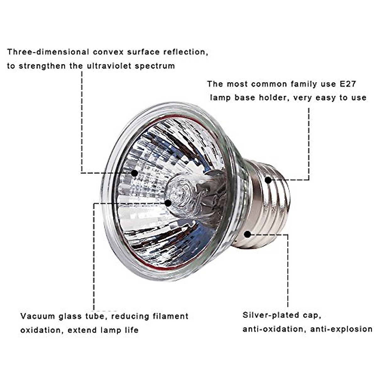 CTKcom 4-Pack 50W Heating Lamp,110V F Heating Lamp Spot Lamp for Turtle Aquarium Aquatic Reptile Lizard Habitat Heat Lighting,4 Pcs