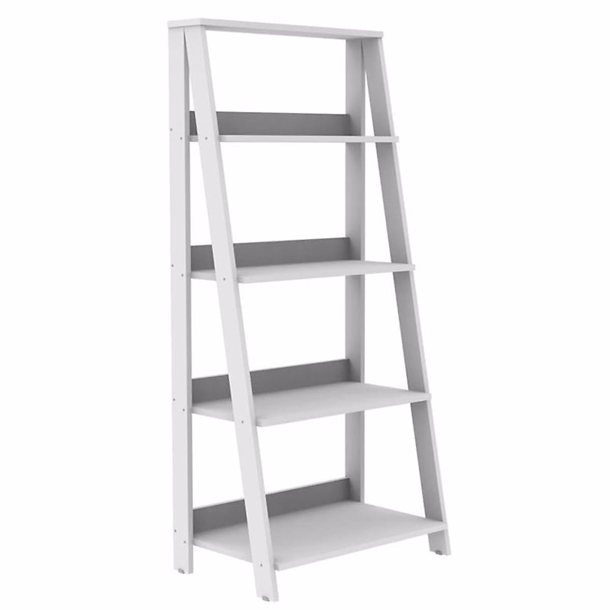 Pemberly Row 4-Shelf Wood Ladder Bookcase in White