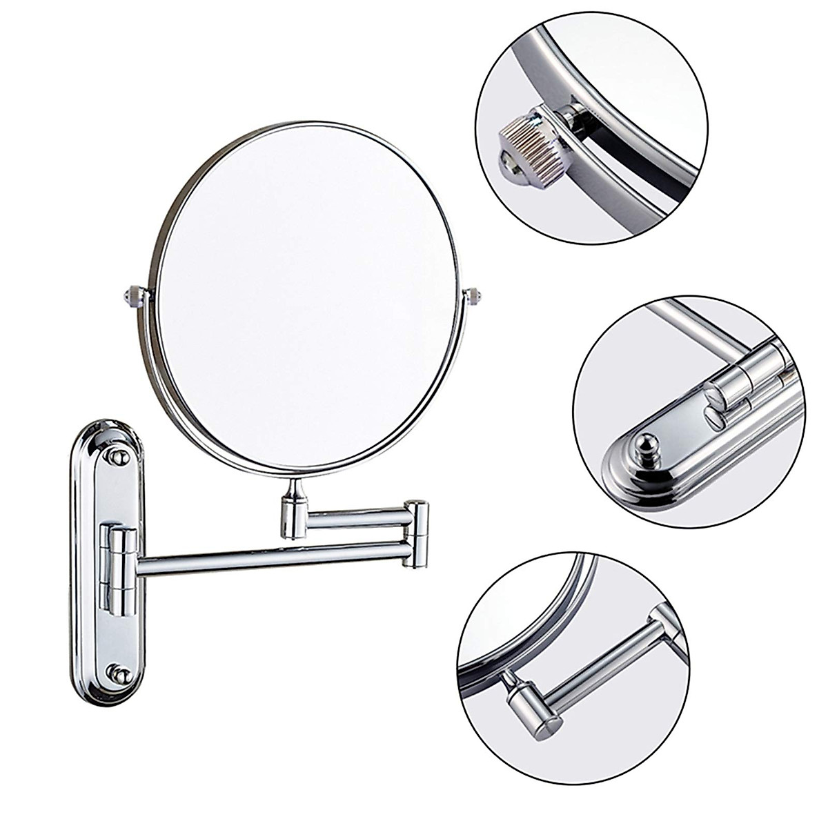 LEEOX Vanity Mirror Folding Mirror Travel Make up Mirror Retro Dresser Magnifying Makeup Mirror Tabletop Vanity Mirror Personal Cosmetic Mirror Pedestal Makeup Mirror Double Mirror Round