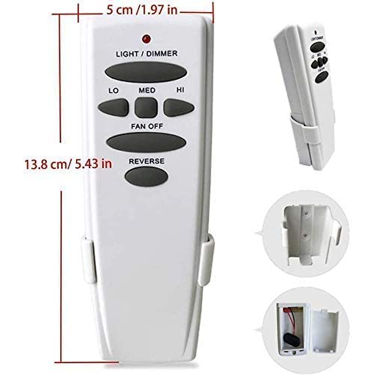 Ceiling Fan Remote Control Replacement for Hampton Bay Hunter UC7078T CHQ7078T CHQ8BT7078T L3H2003FANHD Fan-HD Fan-HD6 RR7078TR, with Reverse