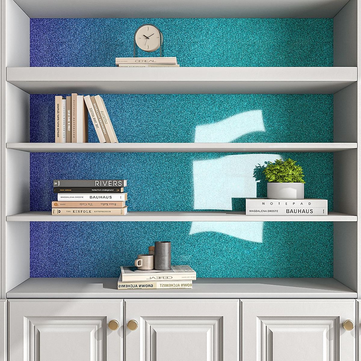 Livelynine Glitter Wallpaper Peel and Stick Blue Teal Green Iridescent Glitter Contact Paper for Cabinets Drawers Countertops Wall Desk Counter Top Cover 15.8x78.8 Self Adhesive Vinyl Wrap for Cricut