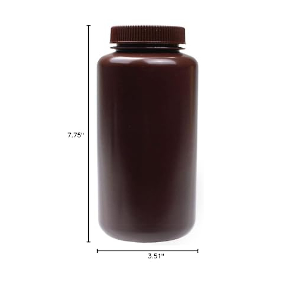 United Scientific Supplies 33466 | Laboratory Grade HDPE Wide Mouth Amber Reagent Bottle | Designed for Laboratories, Classrooms, or Storage at Home | 1,000mL (1L) Capacity | Pack of 6