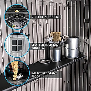 Lifetime 8 x 20 Ft. Outdoor Storage Shed, Gray