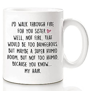 Petalsun Sister Gifts, Birthday Gifts for Sister, Sister Christmas Gifts- 11oz Novelty Coffee Mug- Sister Gifts from Sister, Sister Birthday Gifts, Sister Graduation Gifts