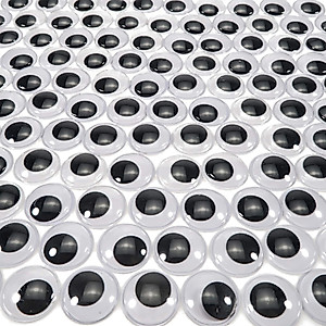 TOAOB 100pcs 25mm Black Wiggle Googly Eyes with Self Adhesive Round Plastic Sticker Eyes for DIY Arts Crafts Scrapbooking Decoration