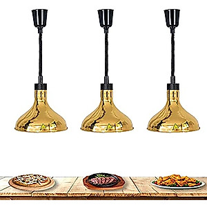 Heat Lamp Food Warmer Food Heat Lamp, Hanging Warmer Lamp Commercial Hotel Kitchen Equipment Restaurant Supplies Used to Keep Food Warm 3-Pack 220V 250W