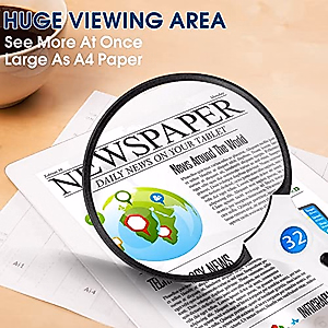 Large Magnifying Glass with Light, 10X 20X 45X Handheld with 3 LED Lights 1UV Light Storage Bag Clean Cloth for Seniors Reading Inspection