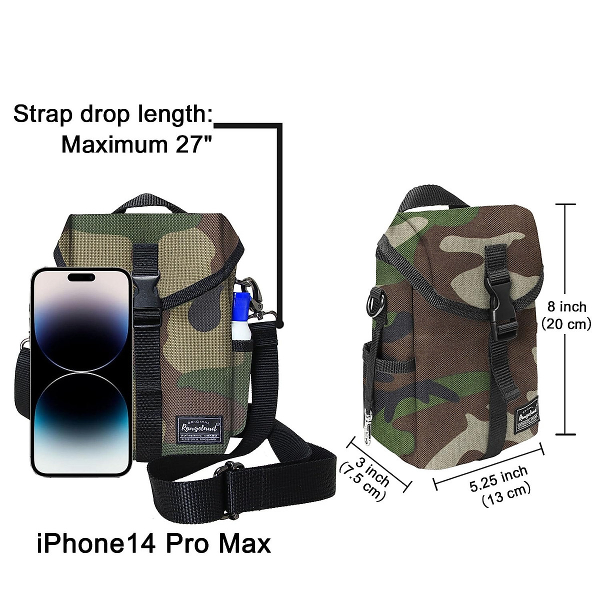 Rangeland Camo Crossbody Bags for Men Small Size Designer Crossbody Bags for Women Small Cell Phone Shoulder Bag Belt Pouch