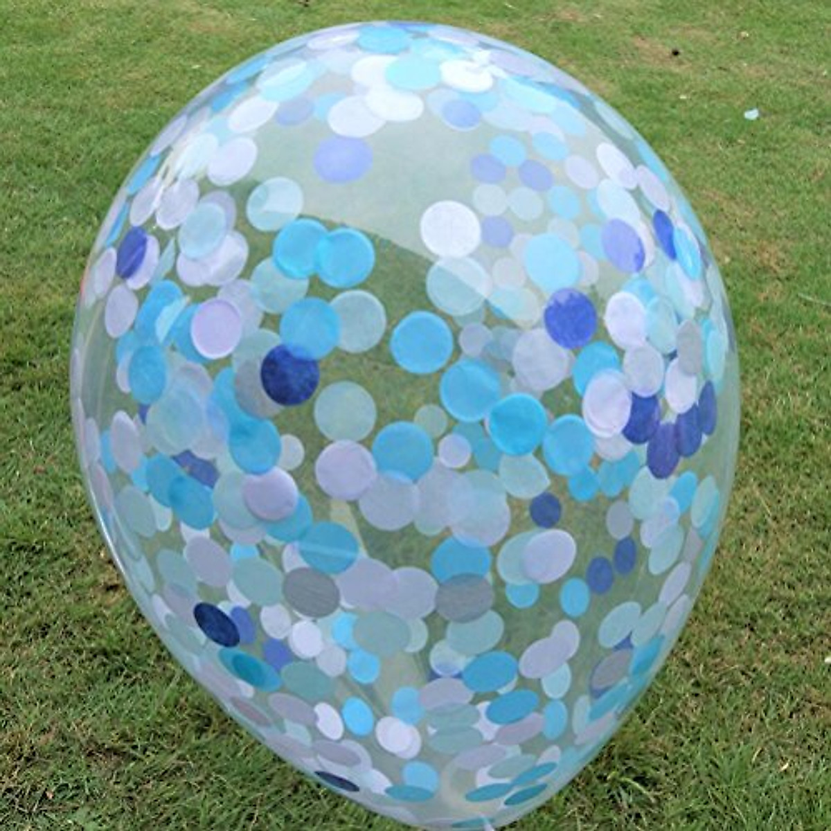 Mybbshower Tissue Paper Wedding Confetti in Blue White Silver for Boys Birthday Party Bridal Baby Shower Table Decor 25 mm Pack of 5000