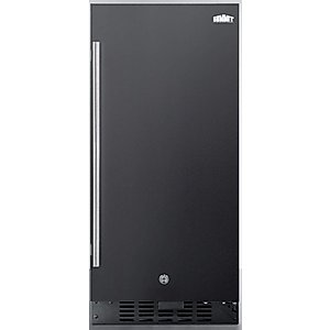 Summit Appliance ALR15B ADA Compliant 15" Wide All-refrigerator for Built-in or Freestanding Use with Digital Controls, LED Light, Right Door Swing, Lock and Black Exterior Finish