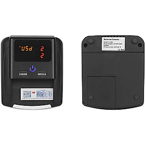 SPUZZO Banknote Bill Detector Denomination Value Counter Detection with Battery Counterfeit Fake Money Currency Cash Checker Tester Machine for USD Euro