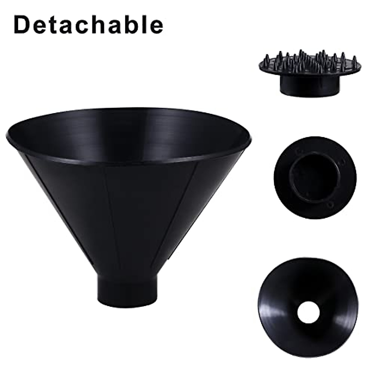 3 Pcs Magical Ice Scrapers for Car Windshield, Round Snow Scraper with Funnel, Cone-Shaped Car Snow Remover, Car Window Scraper for Ice & Snow, Car Winter Accessories, Gift for Chrismas (Black)