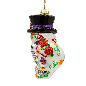 Kurt Adler 4.25-Inch Noble Gems™ Glass Day of The Dead Couple Ornament