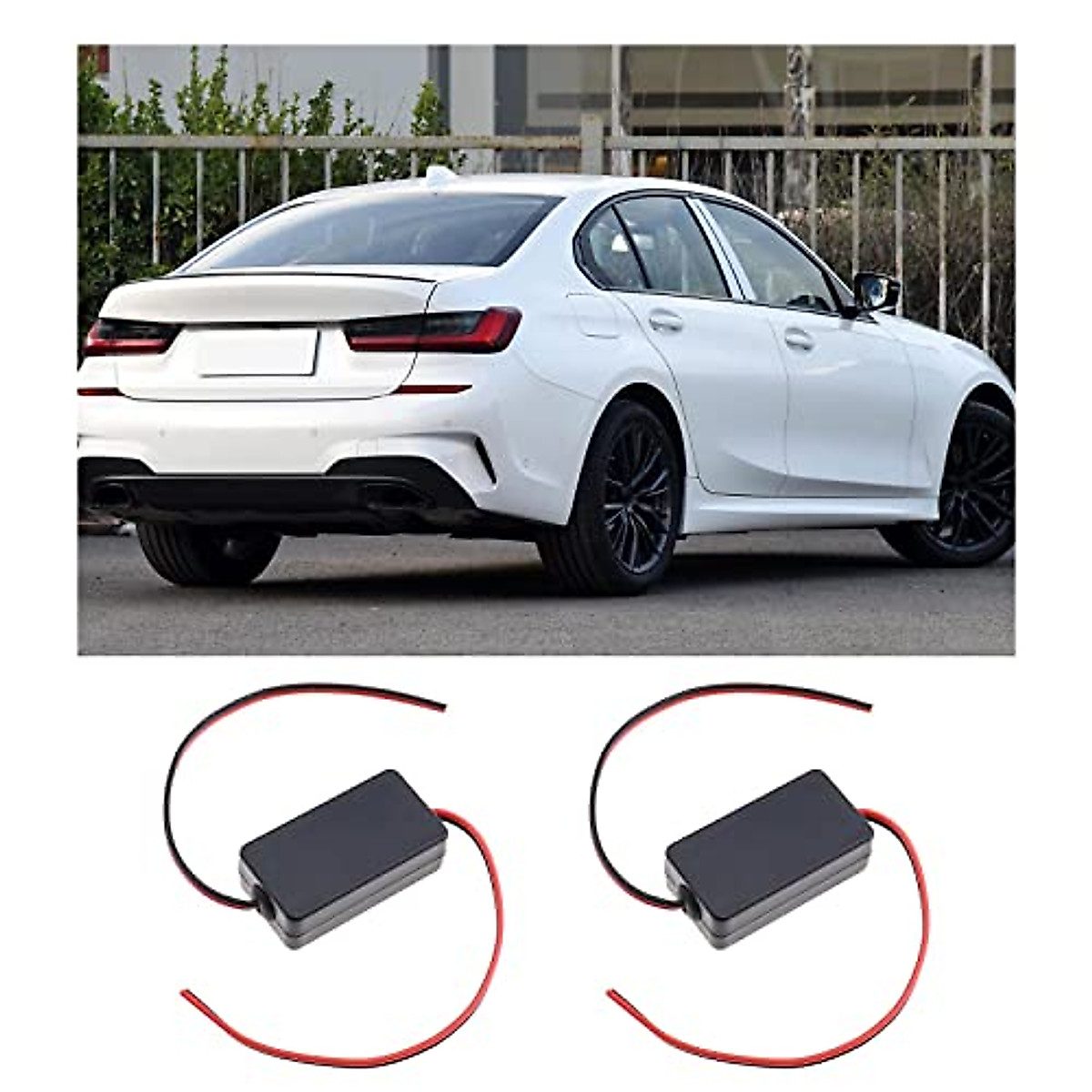 2pcs 12V DC Car Filter Rectifier Reverse Camera Power Relay Capacitor Filter Backup Camera Power Relay Filter for Germany/American Car Series