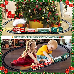 Gloween Train Set - Electric Train Toy for Boys & Girls, Railway Kit with Smoke, Sound, Light, Cargo Cars & Tracks, for 3, 4, 5, 6, 7, 8+ Year Old Kids - S1