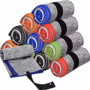 Chumia 10 Pcs Microfiber Gym Towel Bulk Quick Dry Absorbent Fiber Workout Towels 30 x 15.7 Inch Fast Drying Towel for Men Women Sweat Fitness Yoga Travel Sports Towels