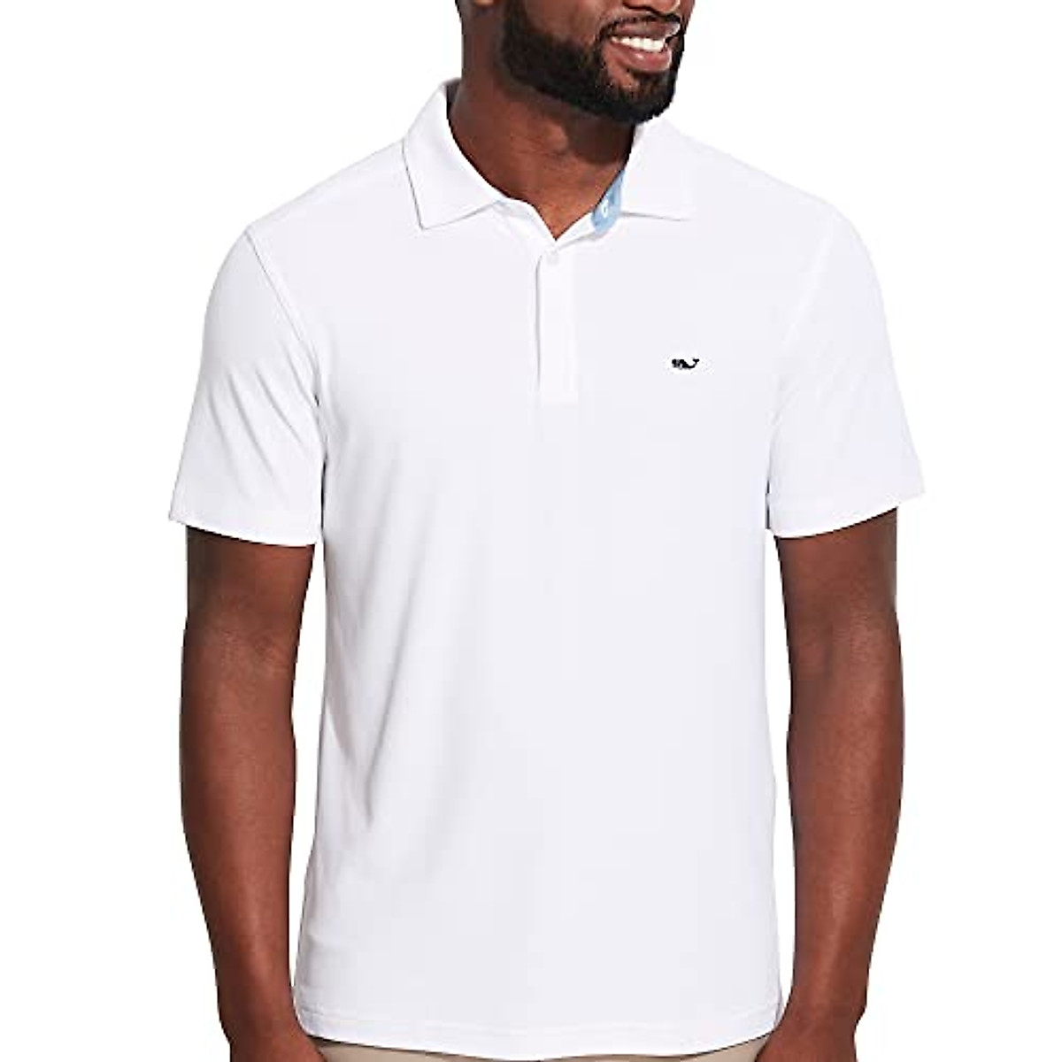 vineyard vines Men's Edgartown Short Sleeve Pique Polo, White Cap, XX-Large