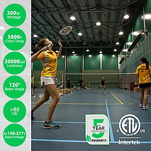 bulbeats 200W LED High Bay Light 28000lm (Eqv.800W MH/HPS) High Bay LED Light, AC100-277V UFO Shop Lights Energy Saving Upto 7300KW/5Yrs(5Hrs/Day) -8Pack 5Years Warranty