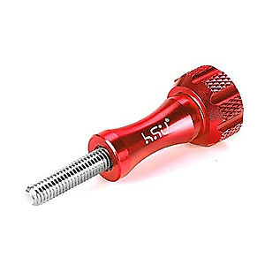 HSU Aluminum Alloy Metal GoPro Tripod/Monopod Mount with Aluminum Thumbscrew for GoPro Hero 11, 10, 9, 8, 7, 6, 5, 4, 3+, 3, 2, 1 HD, AKASO Campark and Other Action Cameras (Red)
