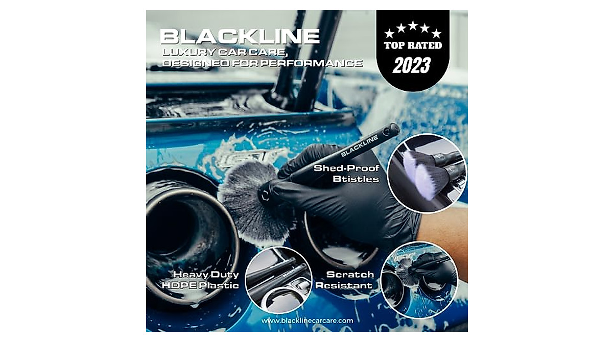 Blackline Car Detailing Brushes - Ultra Soft & Chemical Resistant Set