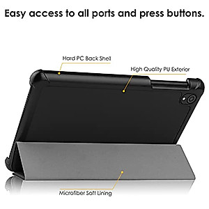 KuRoKo Alcatel Joy Tab 2 / TCL Tab 8 Tablet Case, Slim Light Cover Trifold Stand Hard Shell Case for 8.0" (9032Z) / Verizon TCL Tab 8 (9038s)-NOT for TCL TAB 8 LE