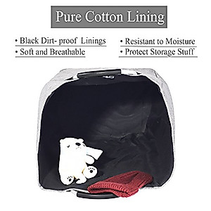 Large Collapsible Laundry Hamper Bag with Handles, 15 x 15 x 26 Inches Foldable Clothes Basket for Washing Storage