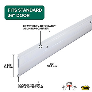 M-D Building Products 5769 M-D 0 Heavy Duty Door Sweep, 1/4 in W X 36 in L X 2 in H, White