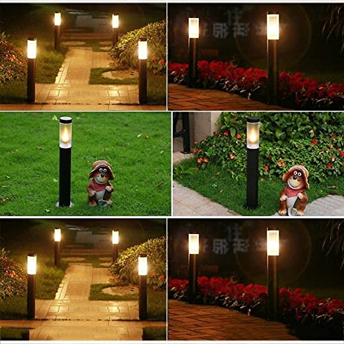 ACLBLK European E27 Column Light Stainless Steel Landscape Courtyard Fixture Exterior Rainproof Lawn Column Lamp Lantern Decorative Villa Garden Entrance High Pole Lamp Simple Home Community Street Li