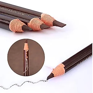 LSxia Waterproof Eye-Brows Pen-cil Set, Pull Cord Peel-off Eyebrow Pencil Microblading Eyebrow Pen Supplies Kit, White Eye-Liner Pencil and Eyebrows Tool Tattoo Makeup For Marking (5+1 Dark Brown)