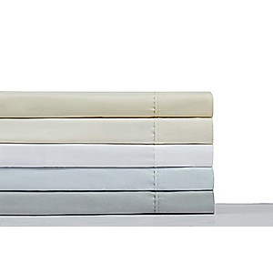Charisma Percale Cotton 400 Thread Count Sheet Set, Queen, White