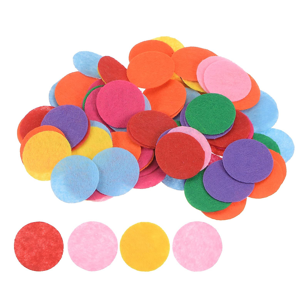HARFINGTON 300pcs Round Felt Circles, 30mm 1-1/4" Pre Cut Felt Craft Pads Non-Woven Mini Felt Fabric Circles for DIY Sewing Handcraft Cut Projects Craft Finishing, Mixed Color