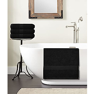 Avalon Towels Bath Towels for Bathroom 100% Cotton Black Bathroom Towels Pack of 6 (22x44 inches) - Quick Drying Bath Towels Set Small, Light Weight & Absorbent Perfect Gym & Pool Towel Set