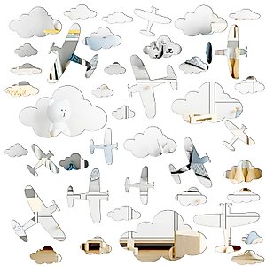 Moon Star Wall Decals Retro Star Wall Decals Starburst Vinyl Gold Wall Stickers White Cloud Wall Decals Sparkle Wall Stickers Gold Star Wall Stickers for Nursery Bedroom Kids Room Decor