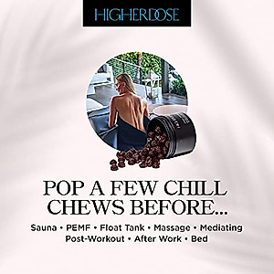 HigherDOSE CHILL Chews - Magnesium Chewable Gummy Vitamins for Men & Women - Calming Magnesium Citrate Gummies with Ashwagandha Root Extract, Reishi Mushroom, Lion's Mane & L-Theanine - 90 Gummies