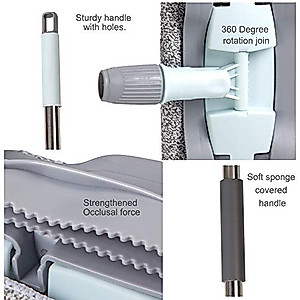 Mop 15 in Microfiber Hardwood Floor Mop 4 Washable Mop Pads Flat Mops for Wet or Dry Laminate Tile Floor Cleaning Wet Mop with Durable Extended Handle