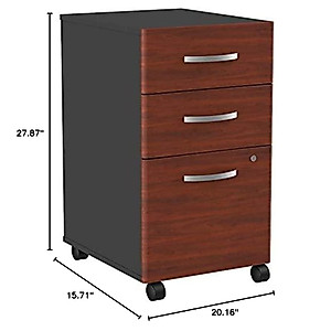 Bush Business Furniture Series C 3 Drawer Mobile File Cabinet, Hansen Cherry