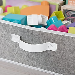 StorageWorks 5-Pack Storage Bins for Shelves with Metal Frame, Decorative Storage Boxes