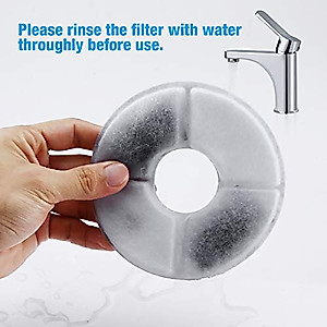 isYoung 8 Pack Replacement Round Filter - Compatible with isYoung Cat Fountain 1.6 L and Others (8 PACK)