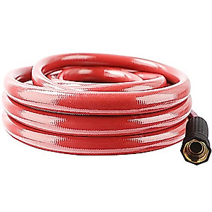 Solution4Patio Homes Garden Hose No Kink 3/4 in. x 25 ft. Red Water Hose, No Leaking, Heavy Duty, Brass Fittings 12 Year Warranty, No DOP, Environmental-Friendly