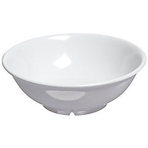 Carlisle FoodService Products Plastic Serving Bowl, Footed Bowl for Restaurants, Hospitals, 36 Ounces, White, (Pack of 12)