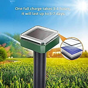 Solar Sonic Mole Repellent 4 Pack Gopher Repellent Groundhog Detergent Protect Outdoor Lawn and Garden