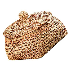 Cabilock Tv Simple Baskets Rattan Basket Holder Cosmetic Vegetable Makeup Lid Shelf Water Shoes Brown Clo Snack for Cube Rustic Hand Serving Organizing Toys Organizer Rectangular Clothes