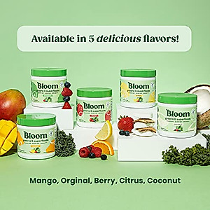 Bloom Nutrition Super Greens Powder Smoothie & Juice Mix - Probiotics for Digestive Health & Bloating Relief for Women, Digestive Enzymes with Superfoods Spirulina & Chlorella for Gut Health (Mango)