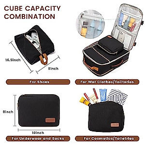 LOVEVOOK 40L Large Travel Backpack for Women, 17 Inch Carry on Backpack for Traveling on Airplane, Personal Item Travel Bag Airline Approved, Business Causal Weekender Backpack, Black