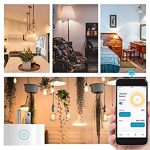 MOES Smart Plug WiFi Smart Power Socket with Dimmable RGB LED Night Light, Wireless Remote Control with Smart Life/Tuya App, Outlet Compatible with Alexa Google Home, No Hub Required