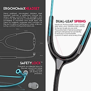 MDF Instruments, Acoustica Lightweight Stethoscope for Doctors, Nurses, Students + MDF LUMiNiX Illuminator Medical Professional Diagnostic Penlight