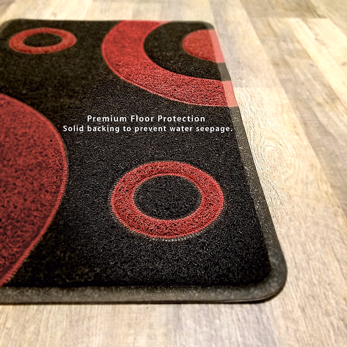 Smartcatcher Mats Bullseye Anti-Fatigue Standing Kitchen Mats Cushioned, 36 X 24, Black And Red Wine