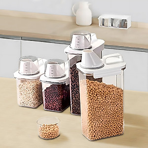 XhOSLAnd Cereal Containers Storage Cereal Dispenser For Pantry Organization BPA Free Food Containers With Lid, Meal Rrep Containers Reusable (ZL-4pcs), XH20240322