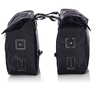 Basil, Urban Dry Double Bag, Double Bag, Solid Black, 50 Litre (17659)