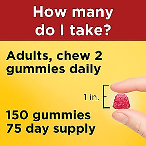 Nature Made Fish Oil Gummies, Omega 3 Fish Oil Supplements, Healthy Heart Support, 150 Gummies, 75 Day Supply